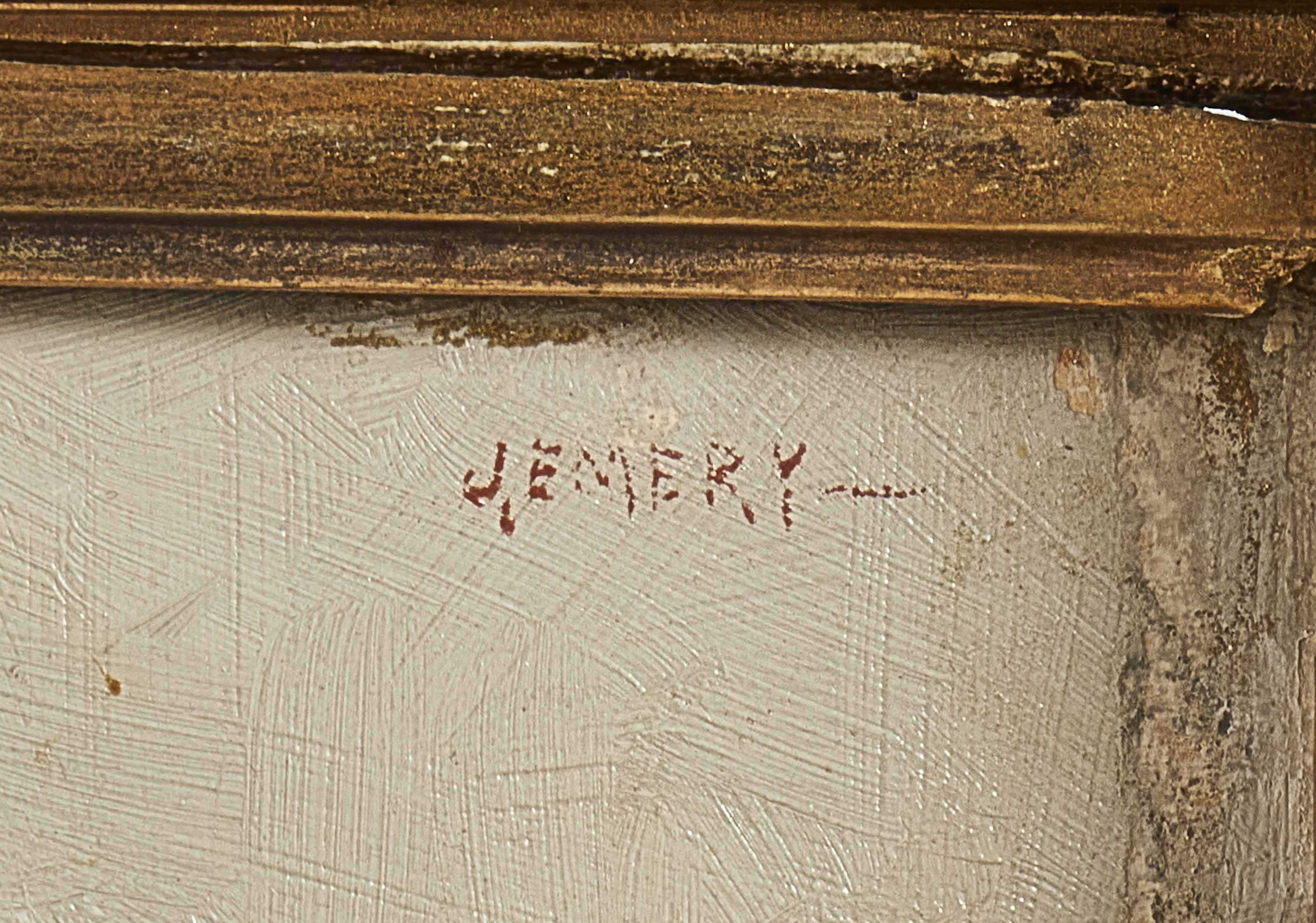 Oljemålning, Signerad J Emery, Kvinna i hatt, Sent 1800-tal. Olja på pannå, 26x18, yttermått ...